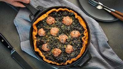German Wintergang Pizza with Kale and Mett Sausage Recipe — Ooni Europe